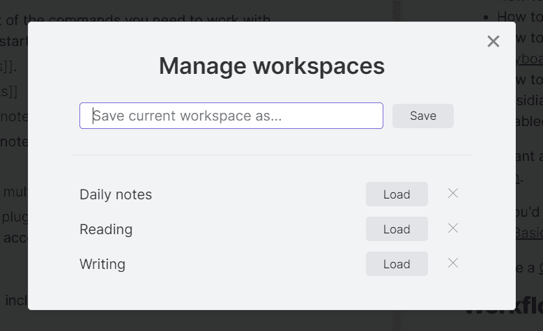 Workspaces - Obsidian Template for Gatsby Theme Primer Wiki